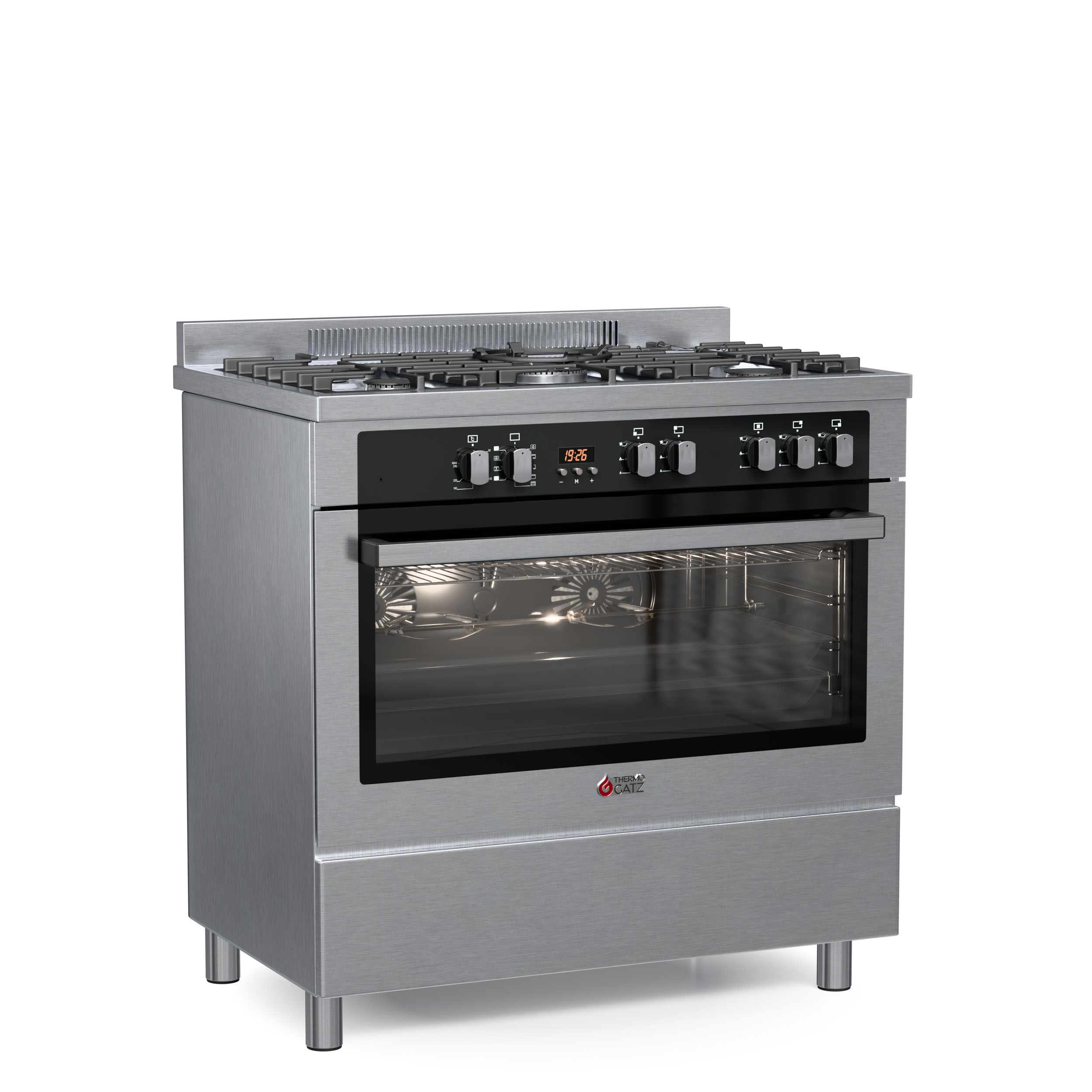 Κουζίνα Μικτή TGS PRO 2030 IX 90εκ | 5 Εστίες WOK | 98Lt